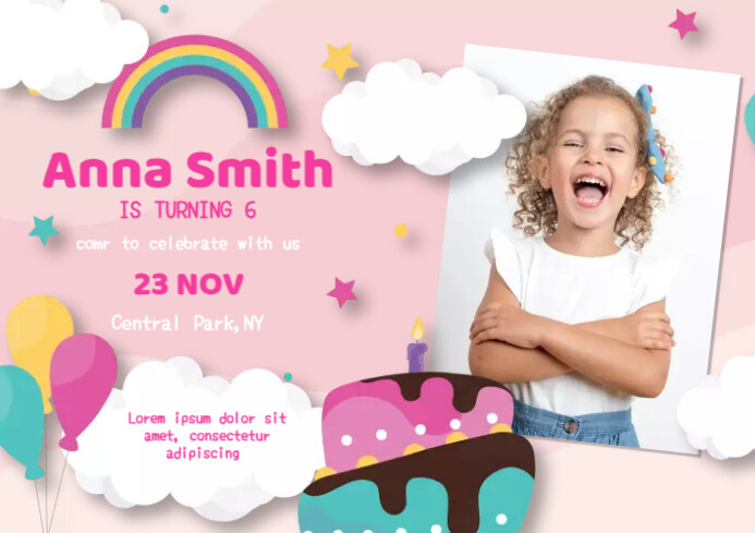 Plantilla de Birthday Party Invitation Layout Ads | PosterMyWall