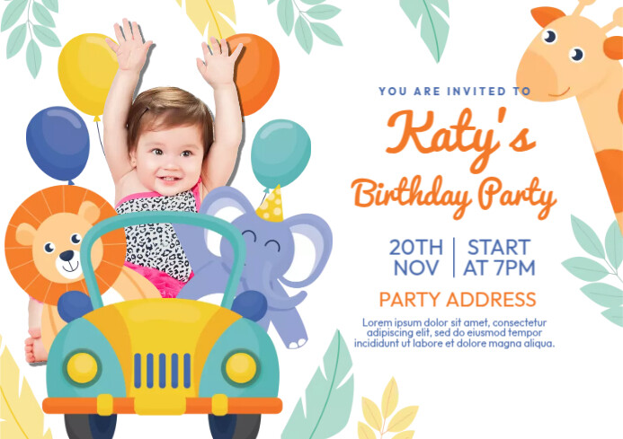 Birthday Party Invitation Layout Ads Template | PosterMyWall