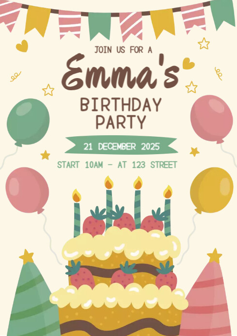 Copy of Birthday Party Invitation Layout | PosterMyWall