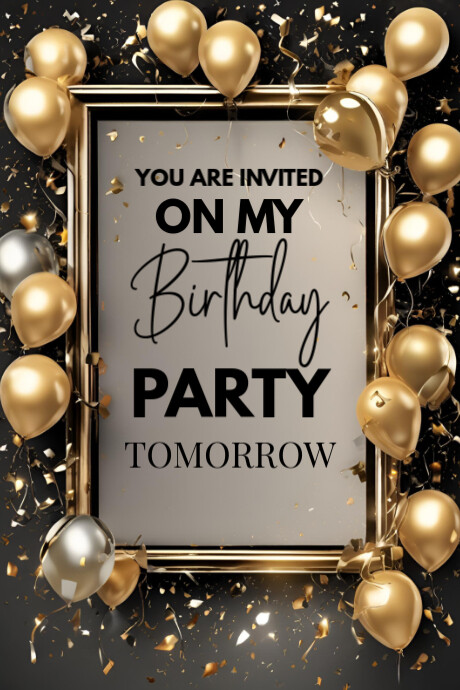 Birthday Party Invitation Poster Template | PosterMyWall