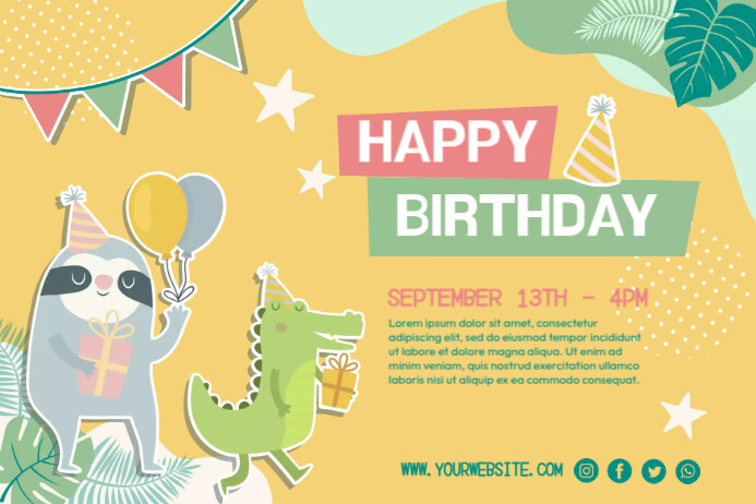 Birthday Party Invitation Template | PosterMyWall