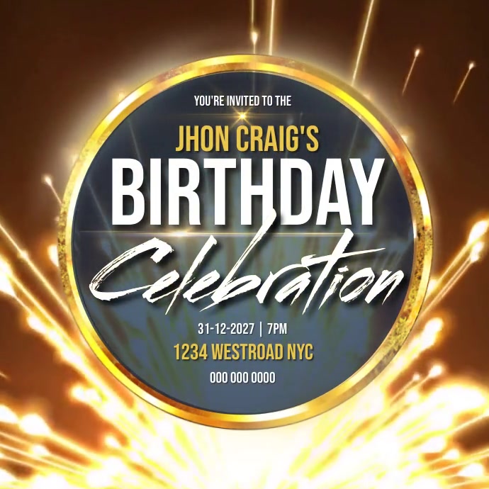 birthday party invite invitation instagram Template | PosterMyWall