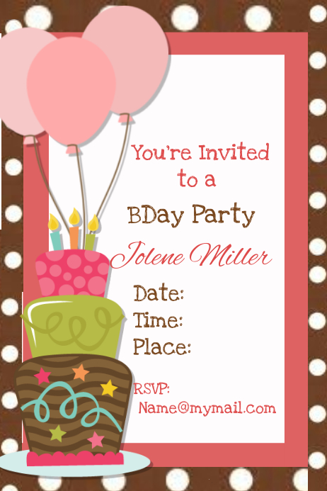 Birthday Party Invite Template | PosterMyWall