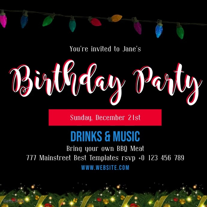 birthday party invite template | PosterMyWall