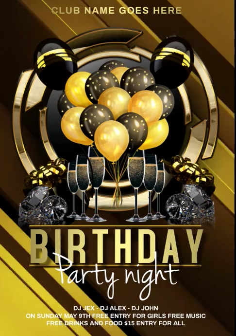 Birthday party night Template | PosterMyWall