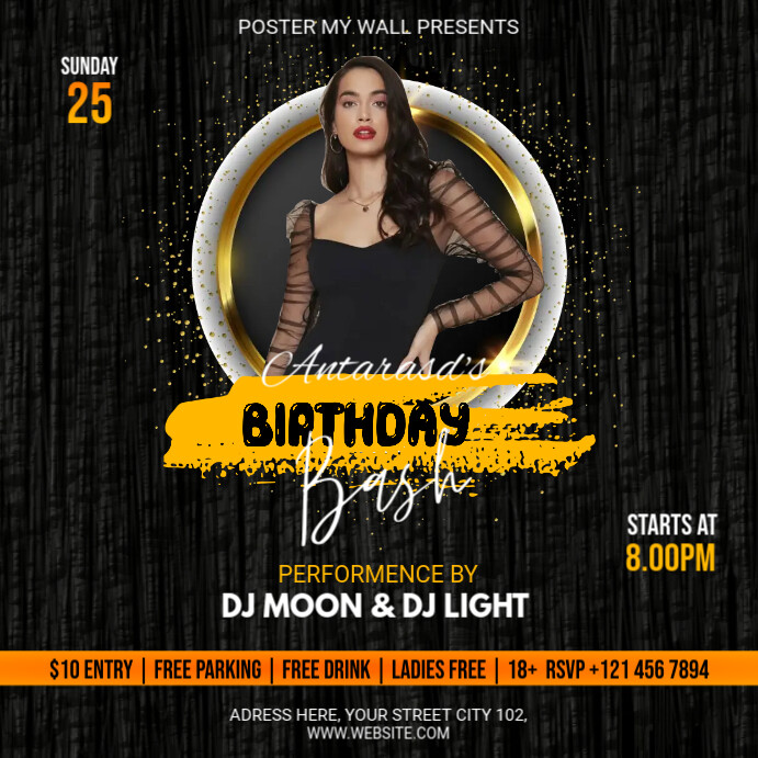 Birthday Party Post Template | PosterMyWall