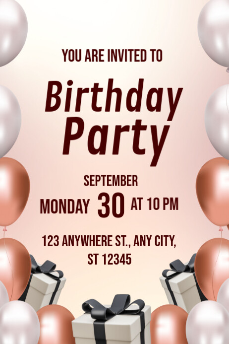 Birthday party poster design 2024 Template | PosterMyWall