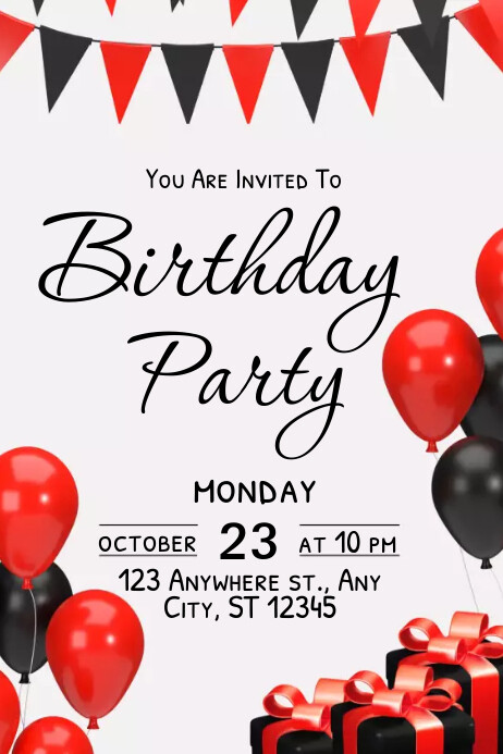 Birthday Party Poster Template | PosterMyWall