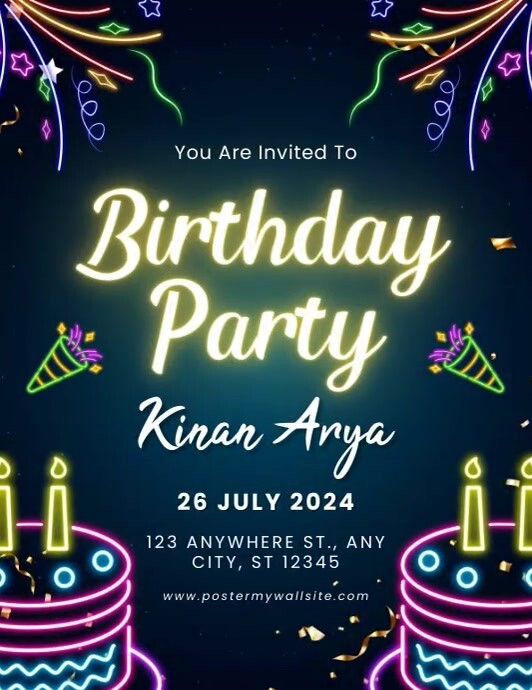 Birthday Party Poster Template | PosterMyWall