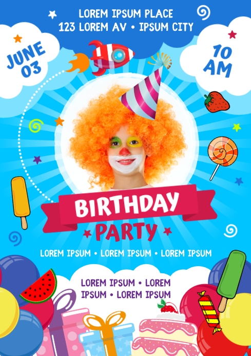 BIRTHDAY PARTY POSTER Template | PosterMyWall