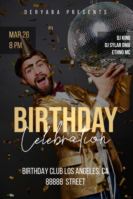 BIRTHDAY PARTY POSTER TEMPLATE | PosterMyWall