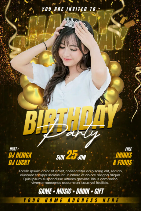 Birthday Party Poster template | PosterMyWall