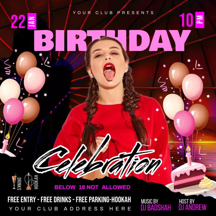birthday party posters online Template | PosterMyWall