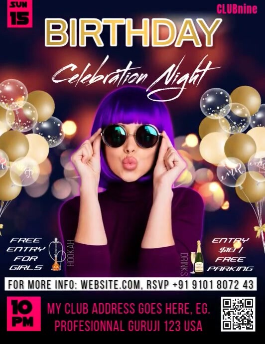 birthday party posters online Template | PosterMyWall