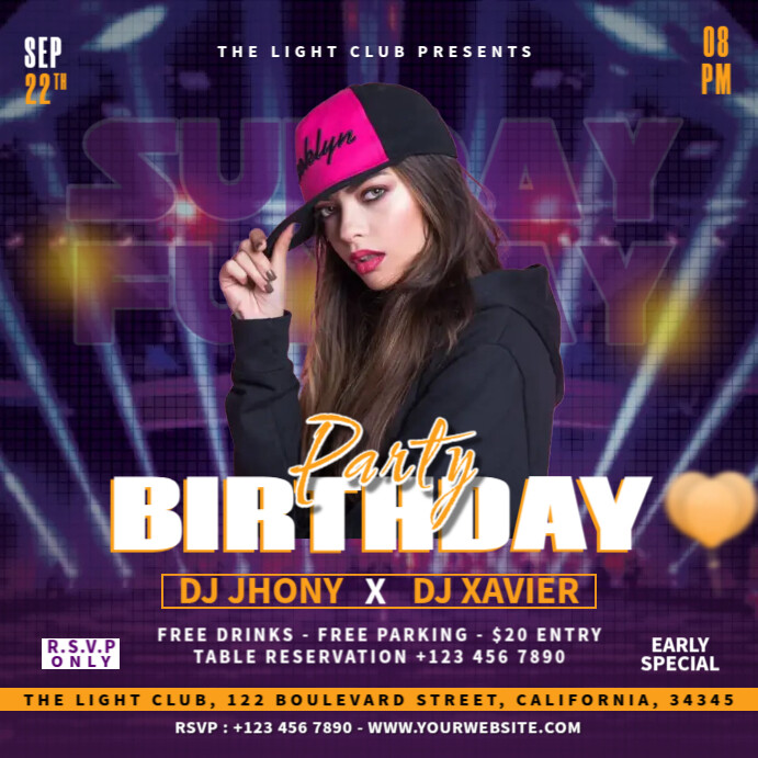 Birthday Party Square Ads Template | PosterMyWall