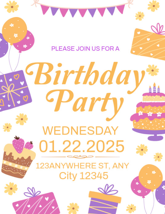 Birthday party template 2025 | PosterMyWall