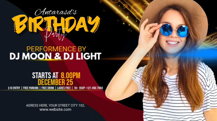 Birthday Party Twitter Post Template | PosterMyWall