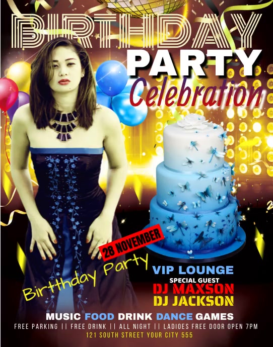 birthday party video flyer Template | PosterMyWall