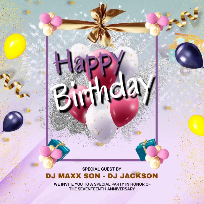 birthday party video flyer Template | PosterMyWall
