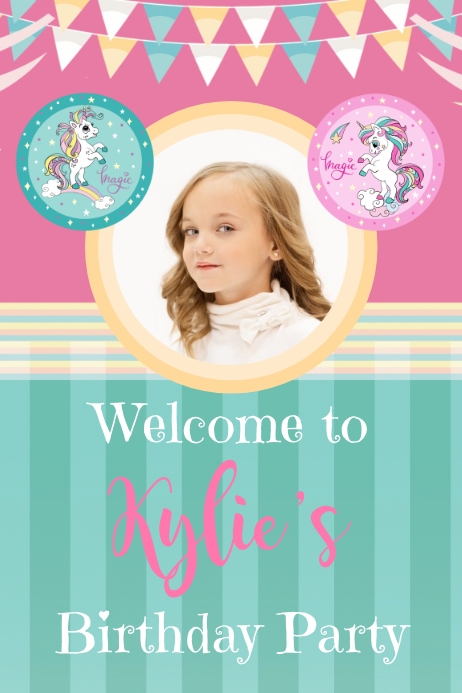 Birthday Party Welcome Poster Template | PosterMyWall