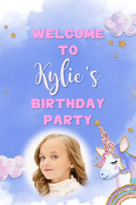 Birthday Party Welcome Poster Template | PosterMyWall