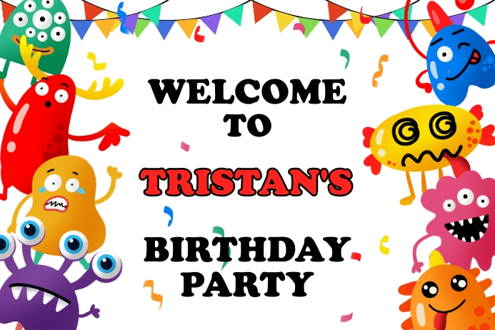 Monsters Birthday Party Welcome Template | PosterMyWall