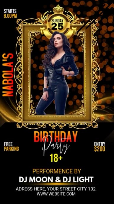 Birthday Party WhatsApp Status Template | PosterMyWall