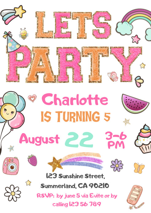 birthday patch letter invitation Template | PosterMyWall