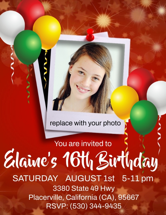 birthday picture party invitation Template | PosterMyWall