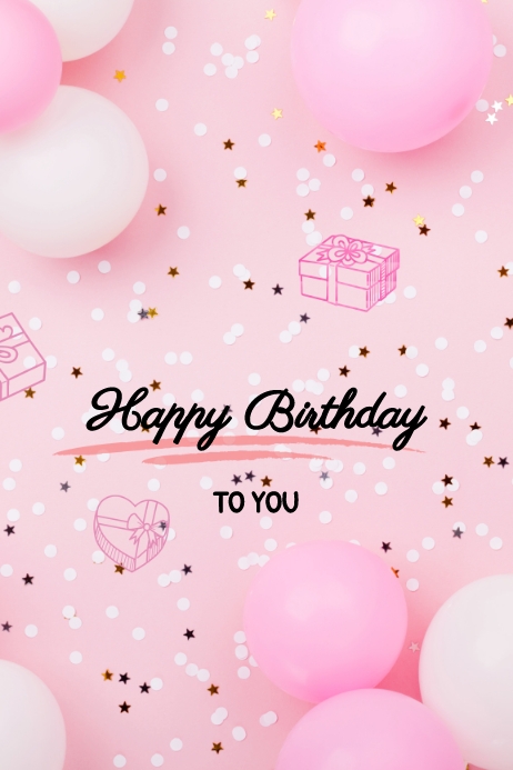 Birthday pink card Template | PosterMyWall