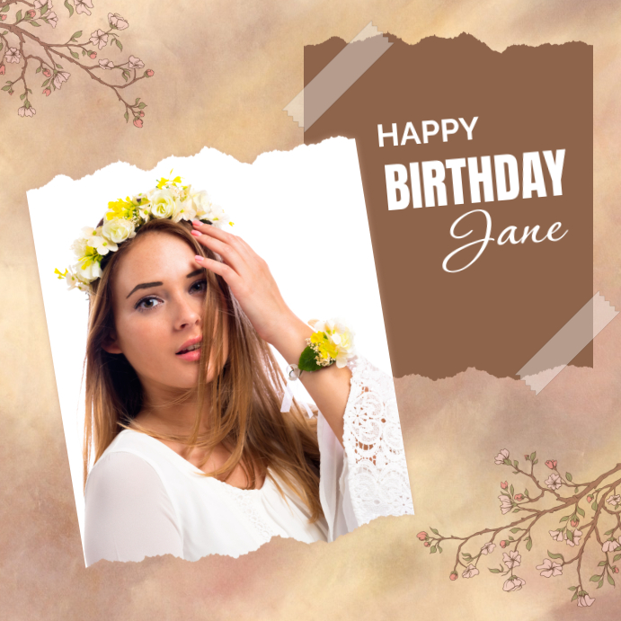 Plantilla de birthday post with photo | PosterMyWall