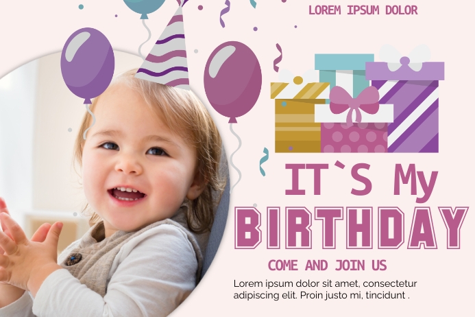 Birthday Purple Design Template | PosterMyWall