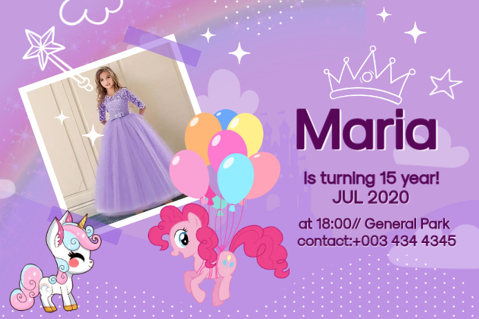 Birthday Purple Flyers Template | PosterMyWall
