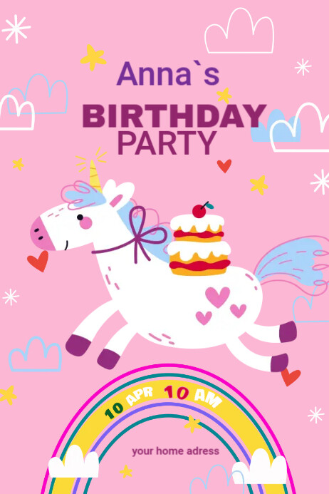 Birthday Rainbow Template | PosterMyWall