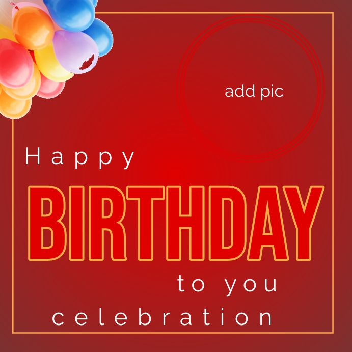 Birthday red Template | PosterMyWall