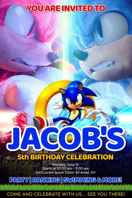 Copy of Birthday - Sonic | PosterMyWall