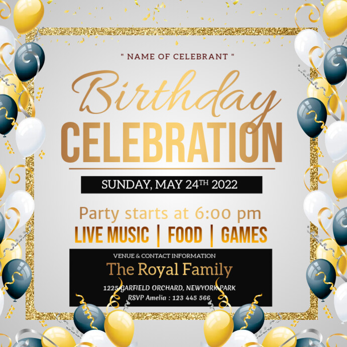 BIRTHDAY SQUARE TEMPLATE.C | PosterMyWall