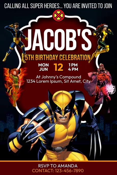 Birthday - Super Heroes Template | PosterMyWall