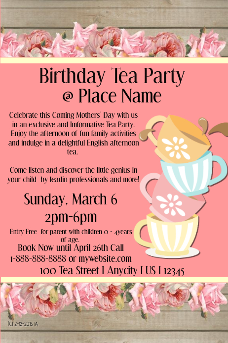 Birthday Tea Party Template | PosterMyWall