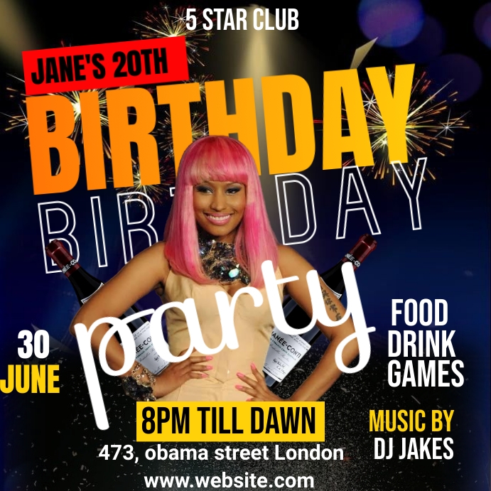Plantilla de Birthday template flyer | PosterMyWall