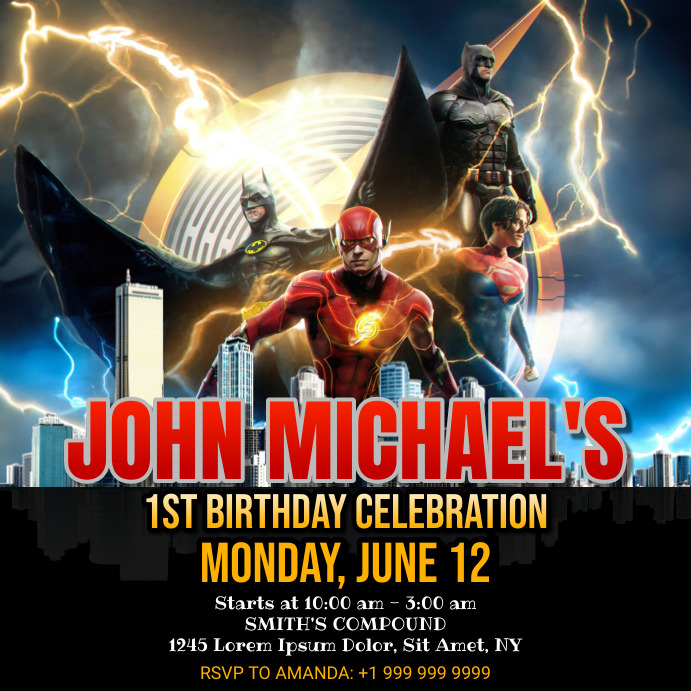 Birthday Template - The Flash | PosterMyWall