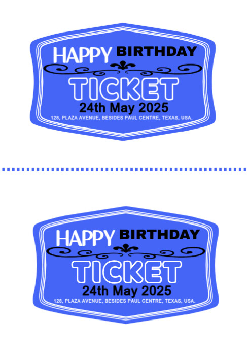 Birthday ticket design template | PosterMyWall