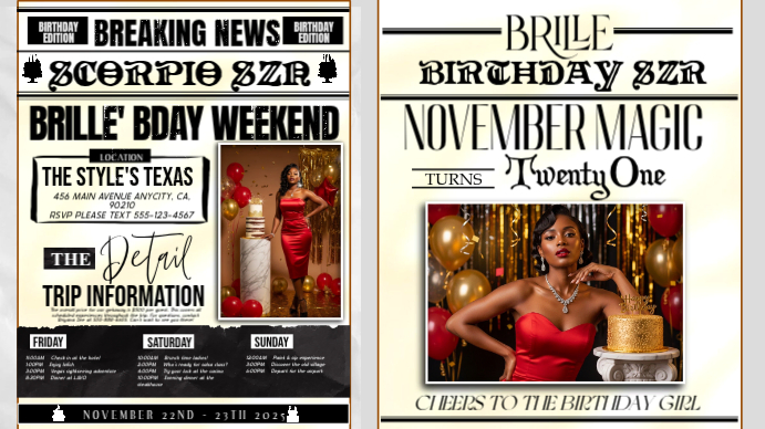 Birthday Weekend Typographic Flyer Template | PosterMyWall