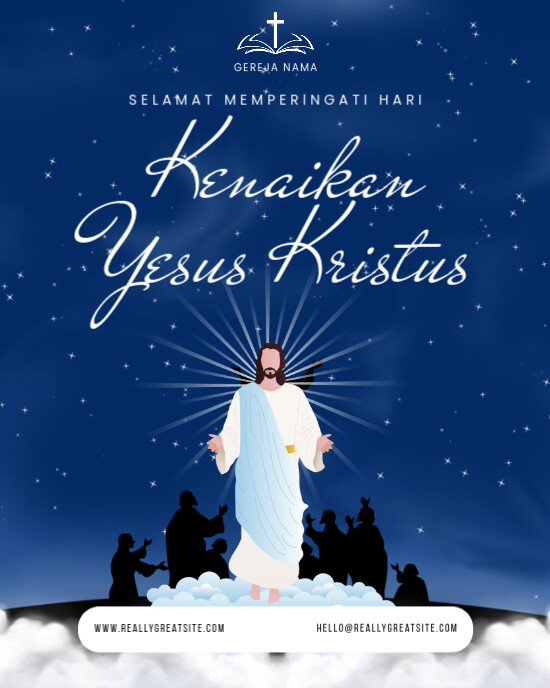 Plantilla de Biru dan Putih Modern Ilustrasi Simpel Ucapan Memperingati ...