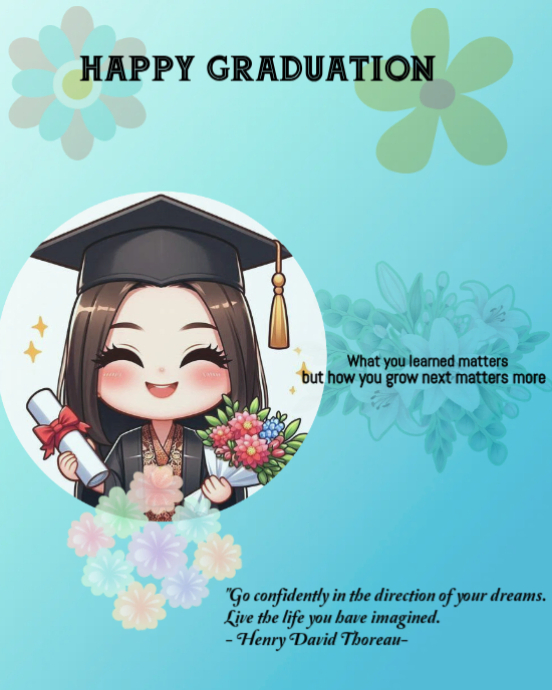 Biru Graduation Celebration Instagram Portrait Template | PosterMyWall