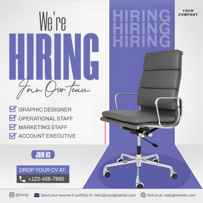 Biru Job Recruitment Pos Instagram Template | PosterMyWall
