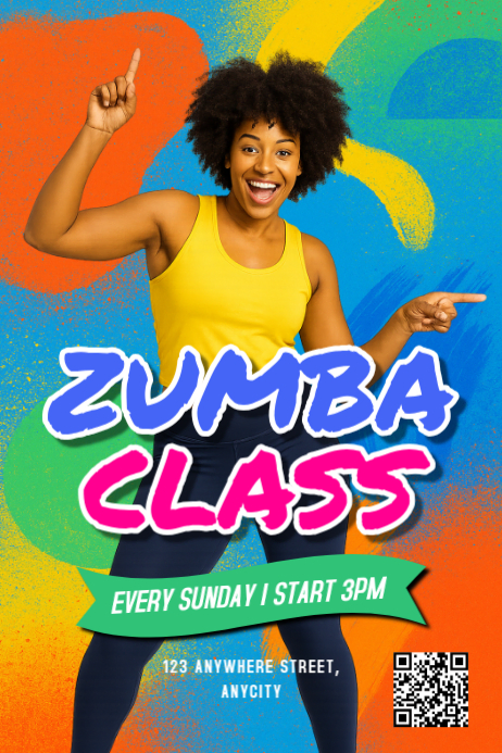 Biru Zumba Class Poster Template | PosterMyWall