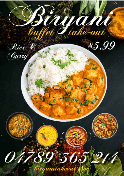Biryani Buffet - Take out Poster Template | PosterMyWall