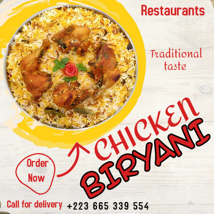 Copy of Biryani chicken food delivery design template | PosterMyWall