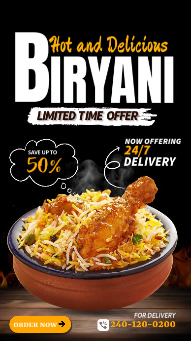 Biryani Food Menu Template | PosterMyWall